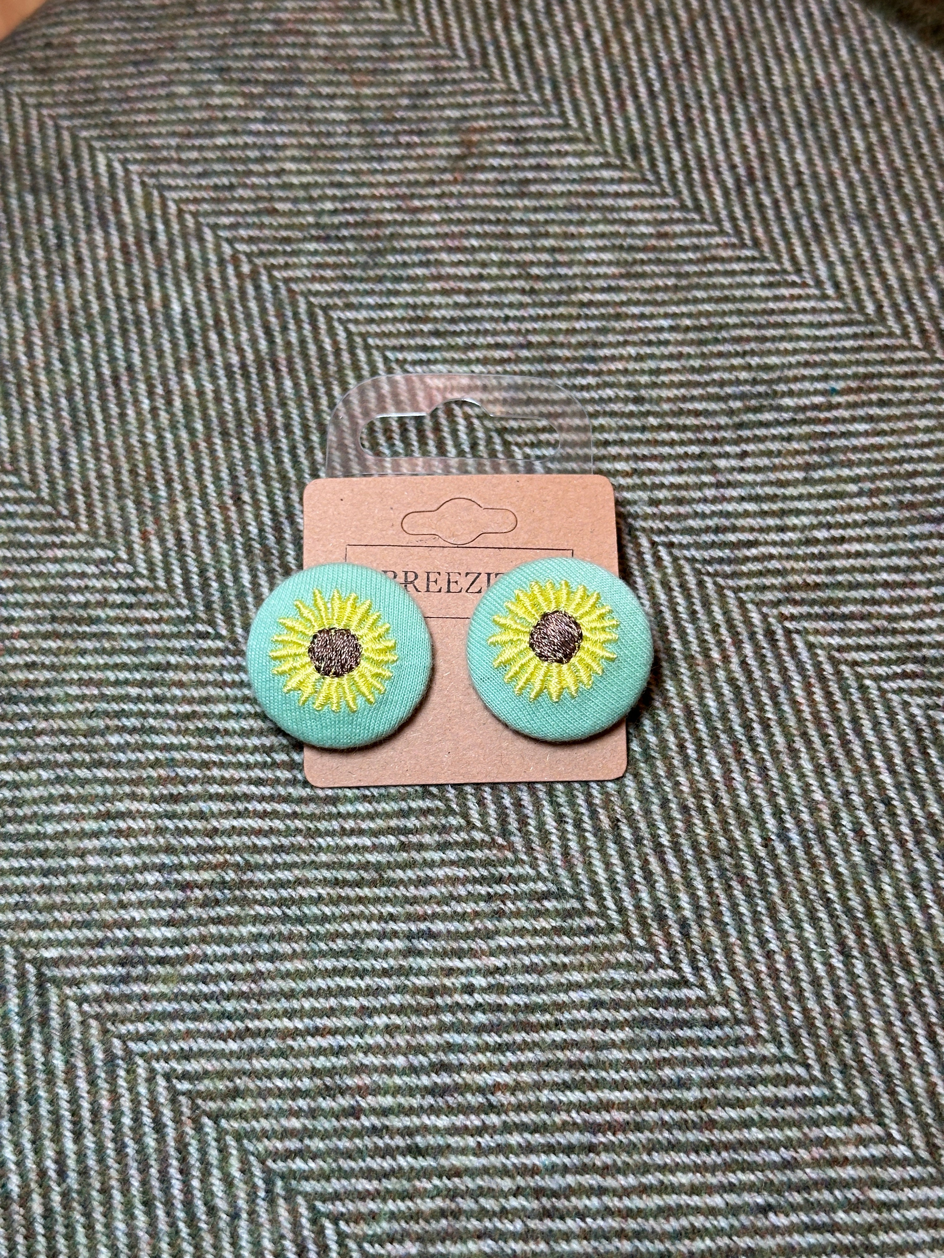 Sunflower Button Earrings | Breezita – Born & Bred