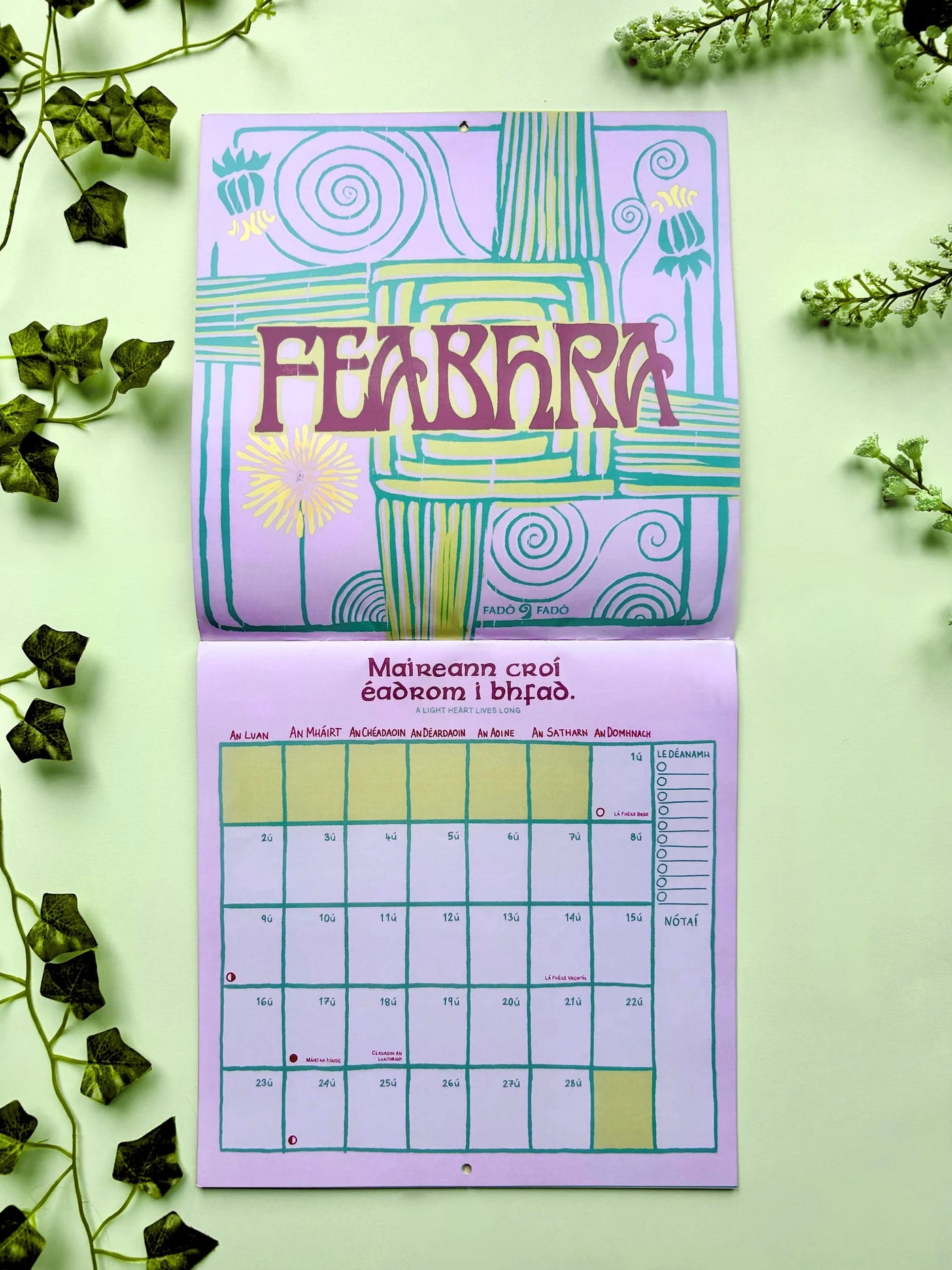 2026 Féilire Gaeilge Irish Language Calendar | Fadó Fadó – Born & Bred