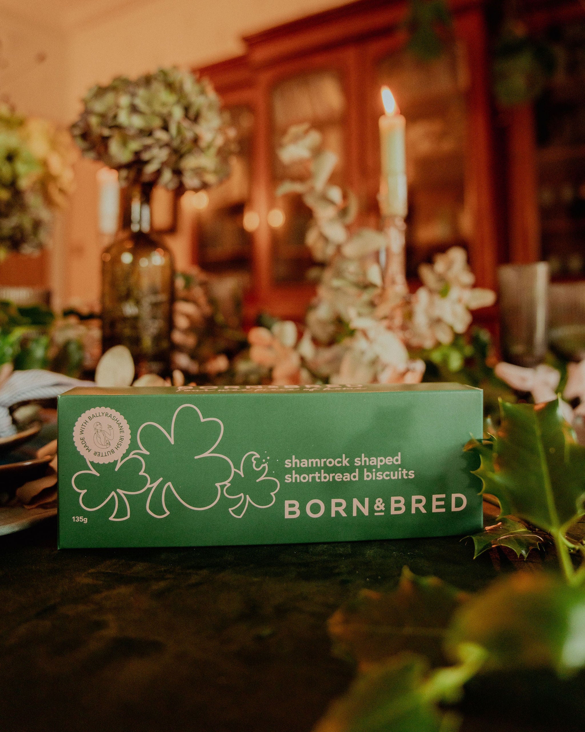 Born & Bred | Shamrock Shaped Shortbread Biscuits | Northern Irish