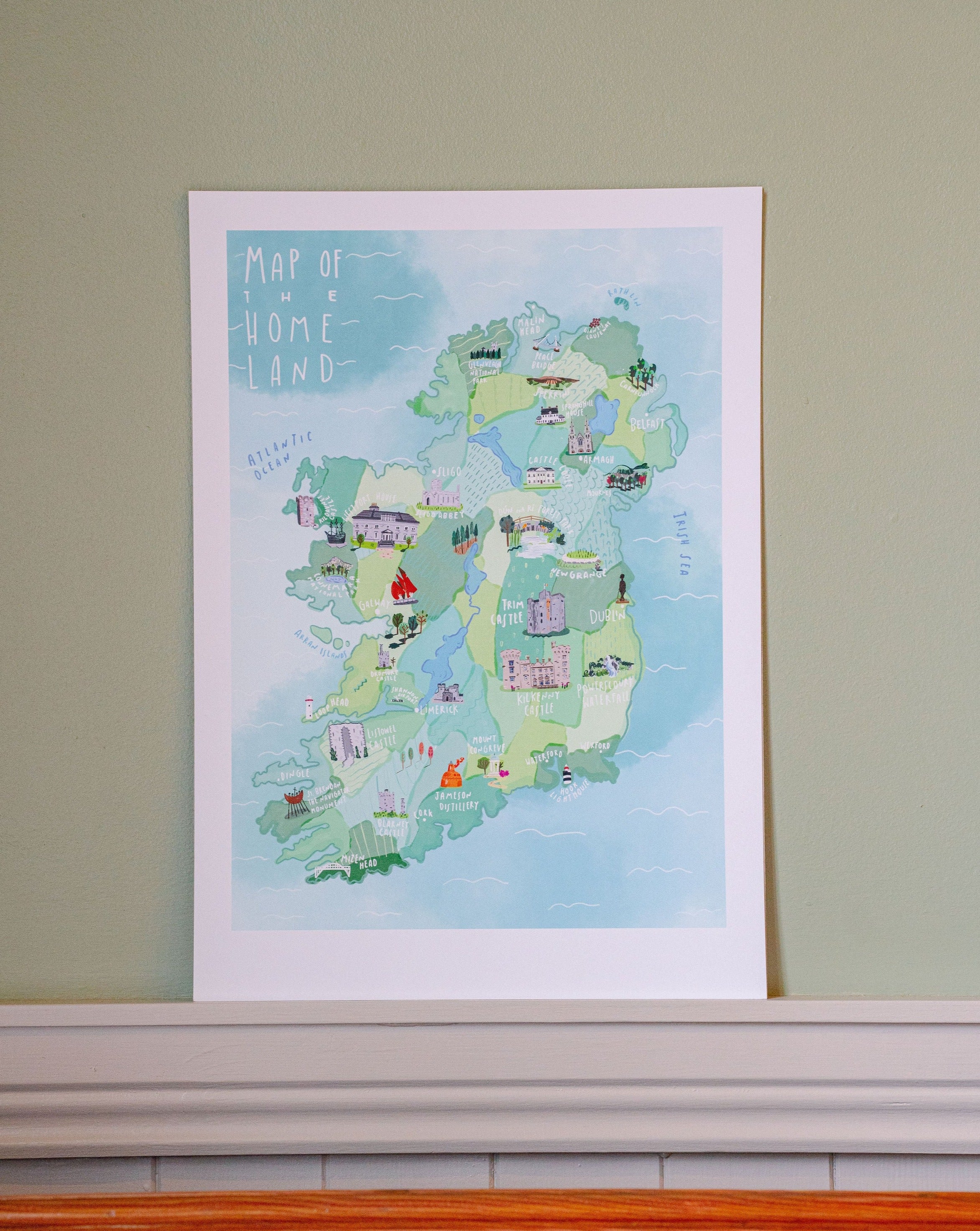 Northern Irish | Map of the Homeland Print | – Born & Bred