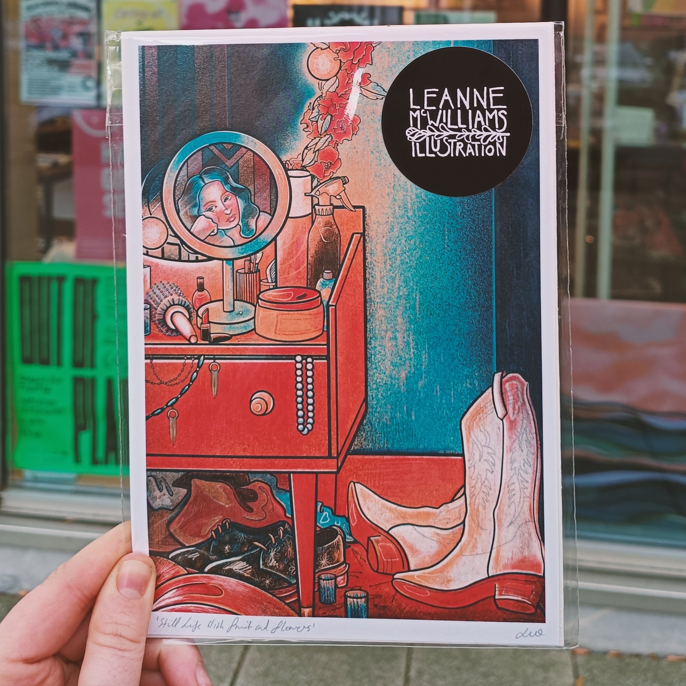 Northern Irish Artist A5 Print | Still Life with Fruit and Flowers ...