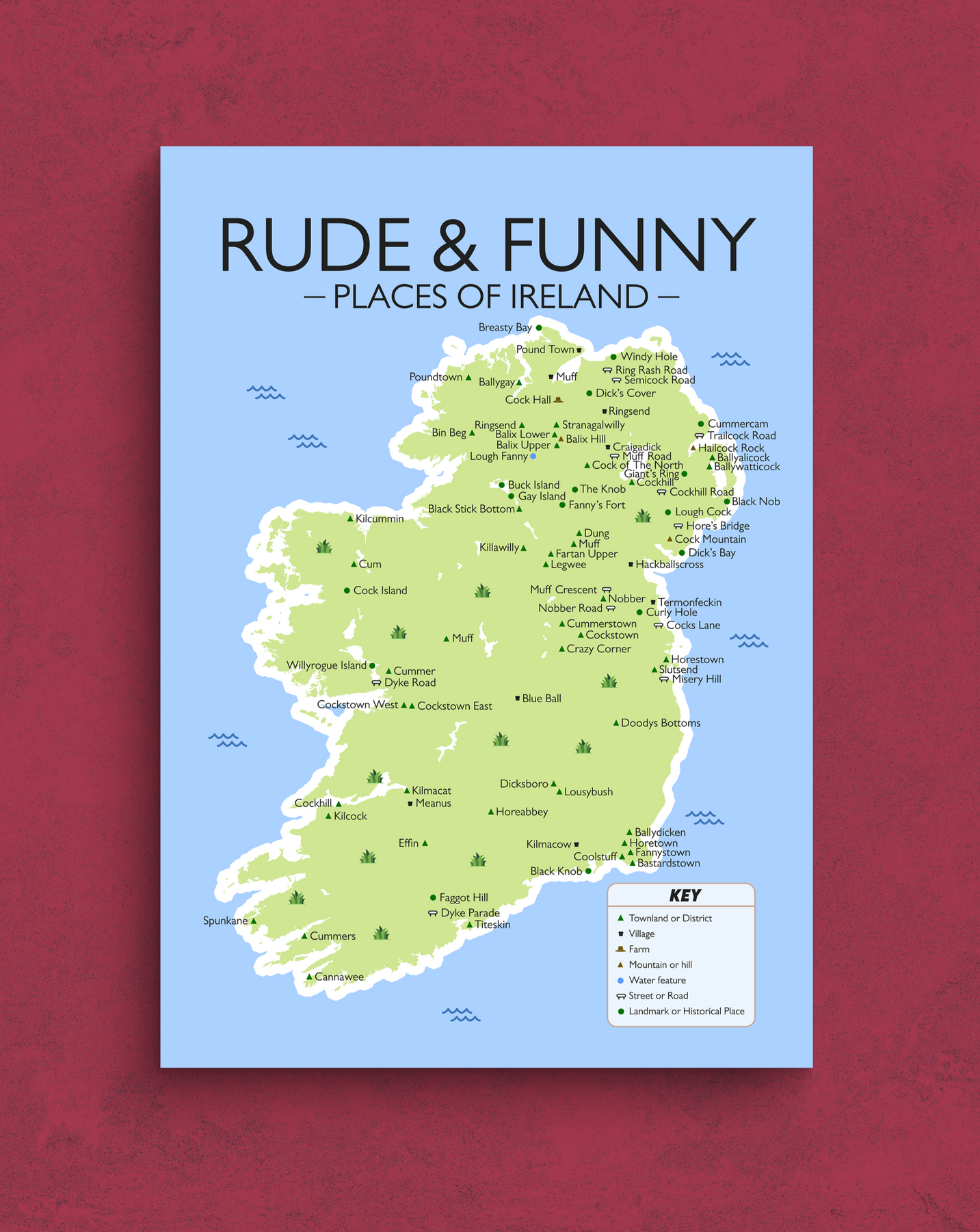 Rude & Funny Names Of Ireland Print | Pure Craic Prints – Born & Bred