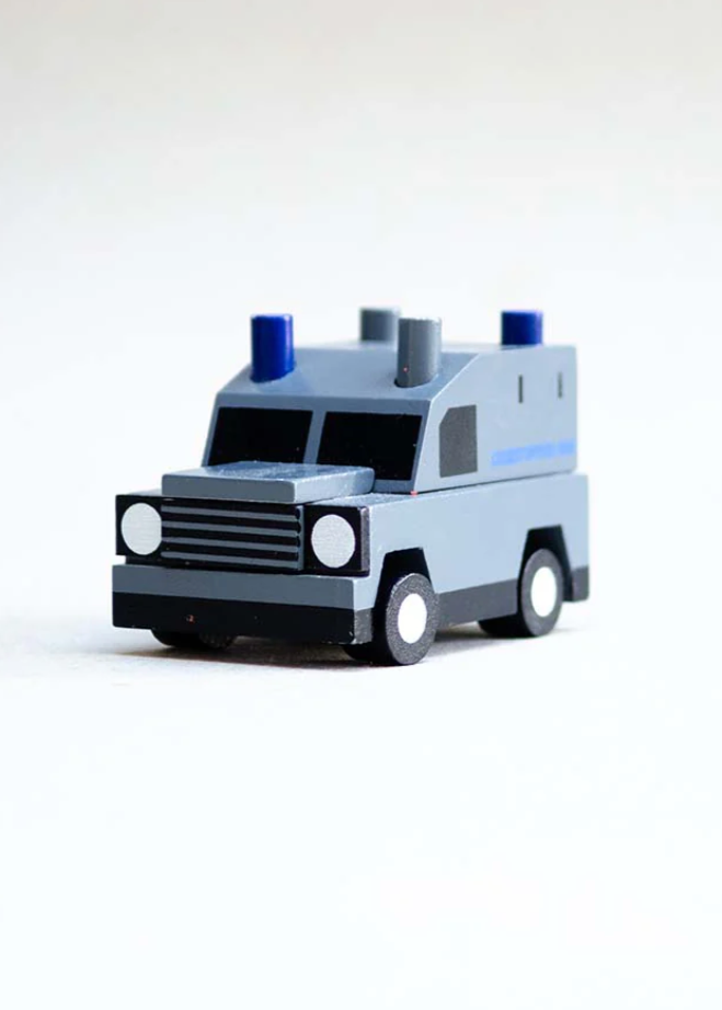 The Wee Grey Police Van Model | Cowfield Design – Born & Bred