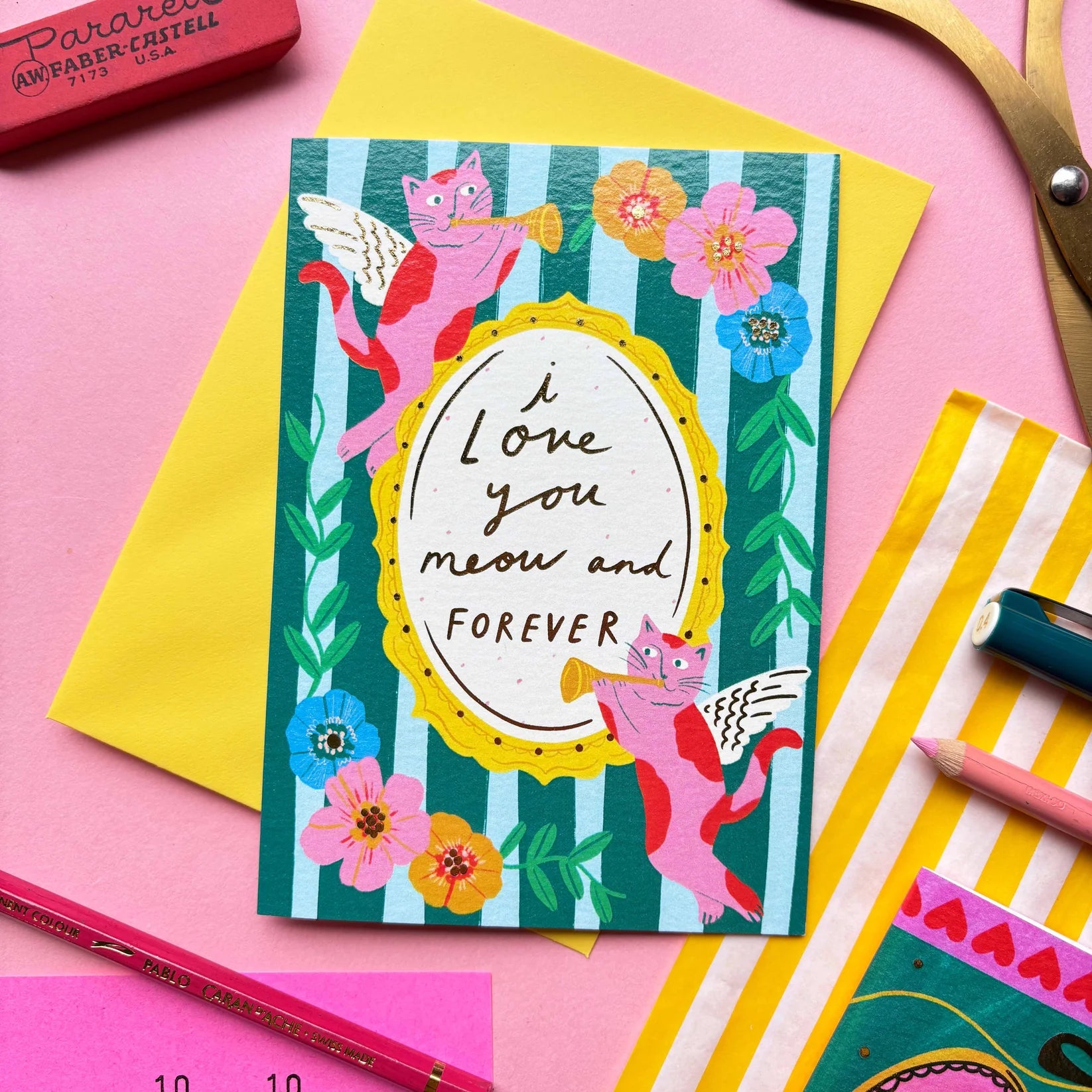 Love you meow and forever Card | Kerrie Illustrates – Born & Bred